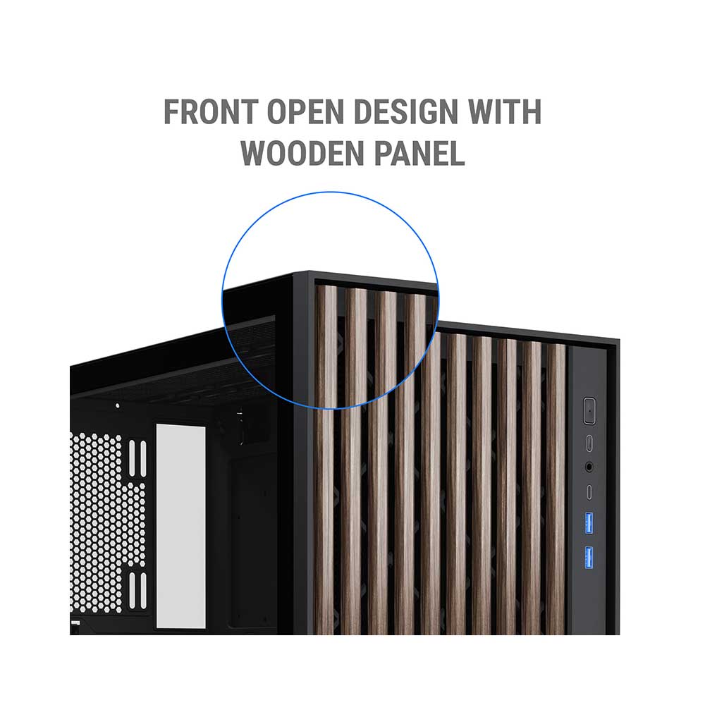 Ant Esports Zen Wood C3 Mid-Tower ATX Gaming Cabinet Black – AESP0318 ...