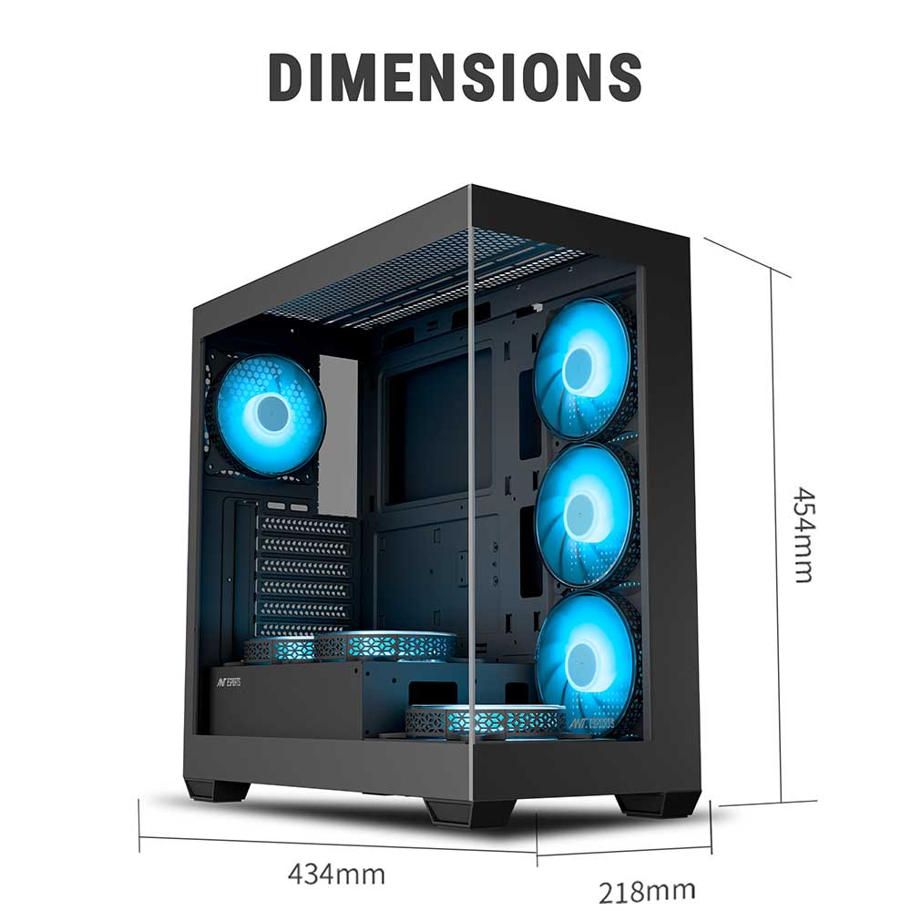 Ant Esports Crystal X7 ATX Gaming Cabinet Black – AESP0322 - Anandit ...