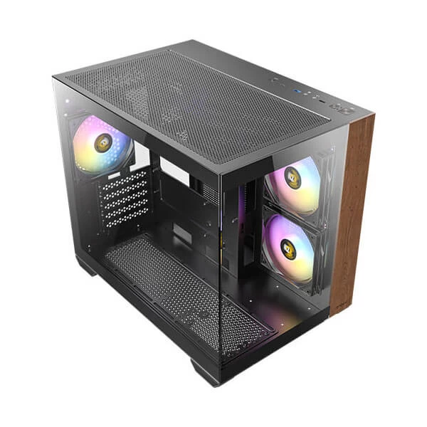 Antec CX600M Wood ARGB M-ATX Mini Tower Cabinet (Black) - CX600M-WOOD ...