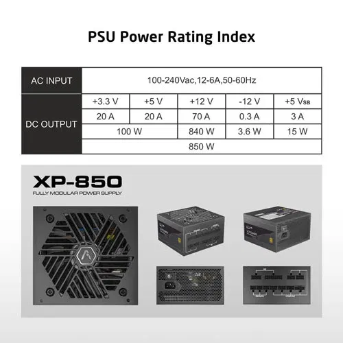 ProLab Design XPower XP-850 ATX 3.1 Gold Fully Modular Power Supply (XP-850-GOLD)